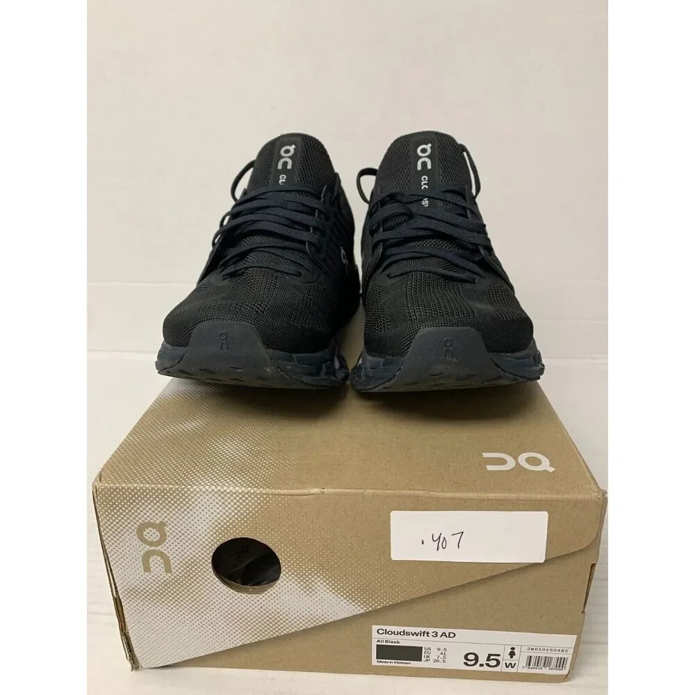 .407 Cloudswift 3 Ad, All Black, Mens Running Shoes-U… - Gem